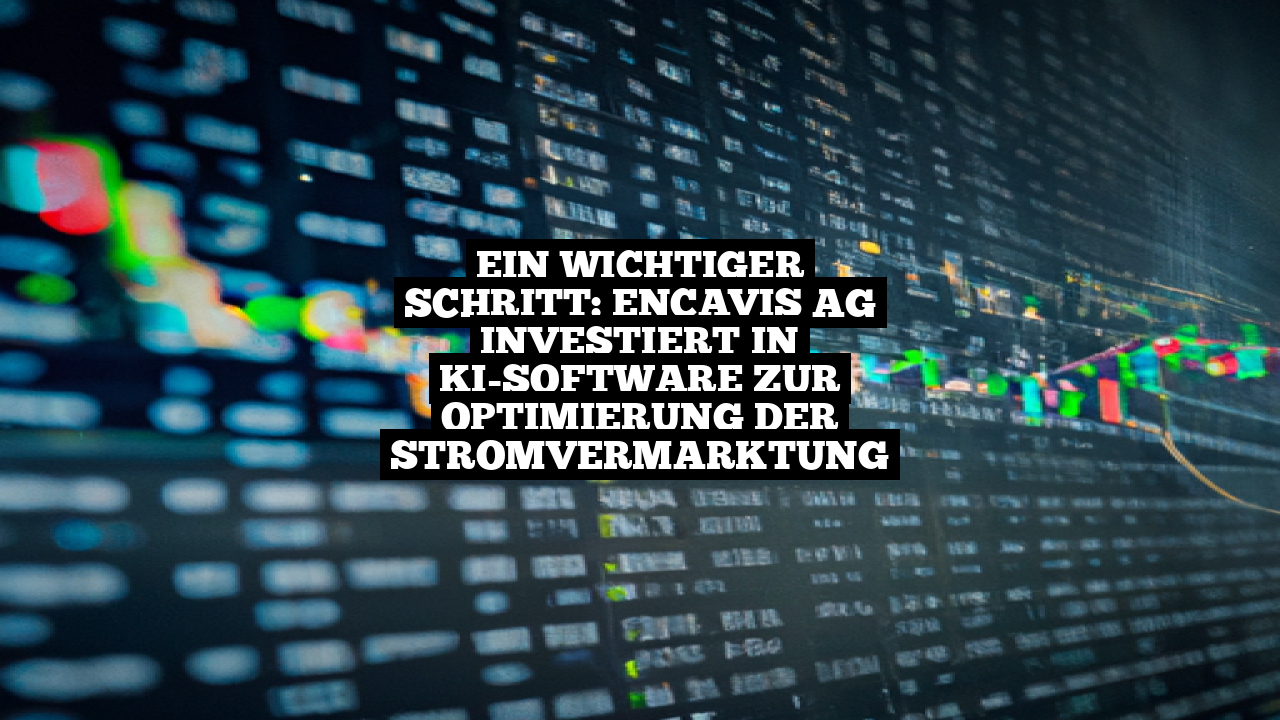 Ein wichtiger Schritt: Encavis AG investiert in KI-Software zur ...